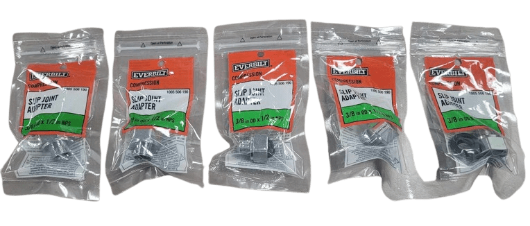 5-PACK 1/2 in. Slip Joint x 3/8 in. Comp Chrome Plated Brass Adapter ...