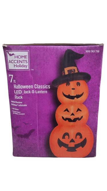 Home Accents Holiday 7 ft. LED Jack-O-Lantern Stack - Garland Home Center