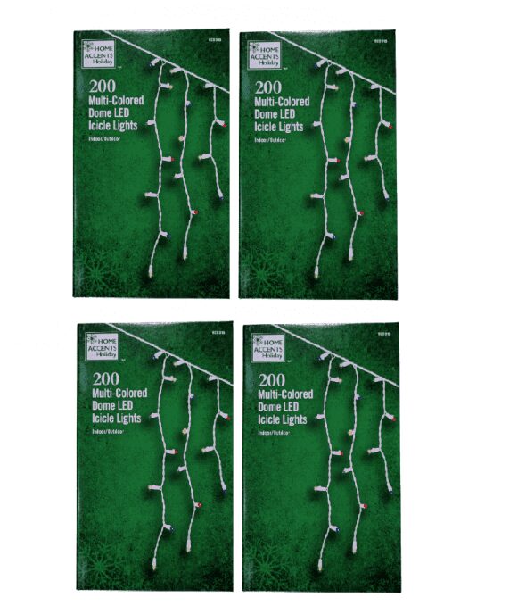 4-PACK Home Accents Holiday 17.5 ft 200-Light Multi Color LED Dome ...