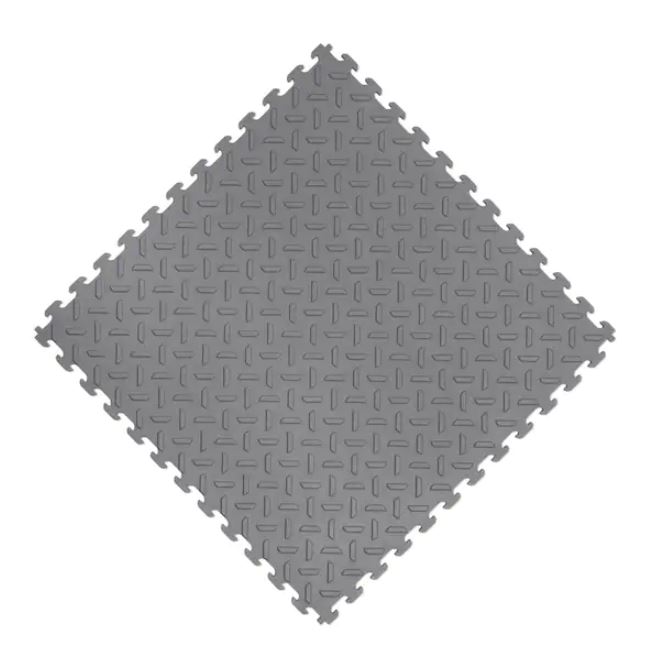 Husky Gray 18x18x2.1 PVC Exercise/Gym Flooring Tiles (6 Tiles/Case-13. ...
