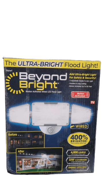 BEYOND BRIGHT Hardwired Black Motion Sensing LED Landscape Flood Light ...
