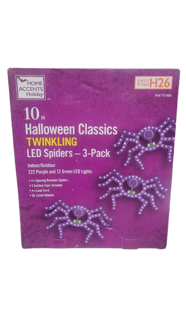 Home Accents Holiday 3-Pack 10 in. Twinkling LED Spiders 24LE11007 ...