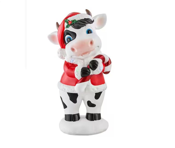 Home Accents Holiday 2.5 ft. LED Cow Holiday Porch Greeter 24DK01022 ...