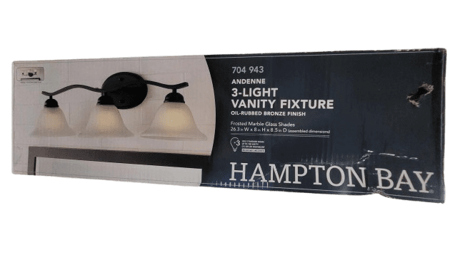 Hampton Bay Andenne 26.3 in. 3-Light Bronze Bathroom Vanity Light ...