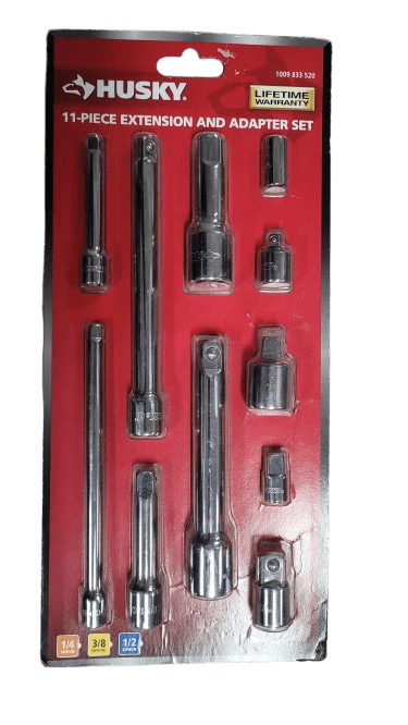 Husky 1/4", 3/8" and 1/2" Drive SAE & MM Extension & Adapter Set ...