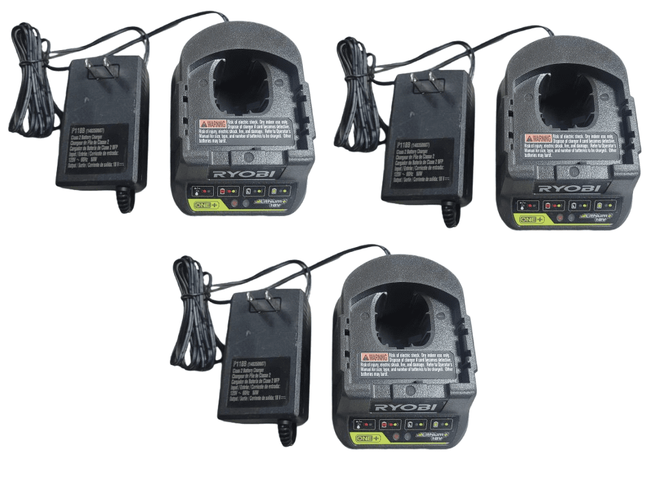 3-PACK Ryobi 18V P118B Lithium Ion Compact Battery Charger - Garland ...