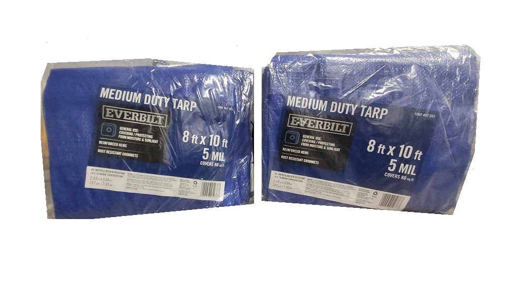 2-Pack Everbilt 10 ft. x 8 ft. Blue Medium Duty Tarp - Garland Home Center