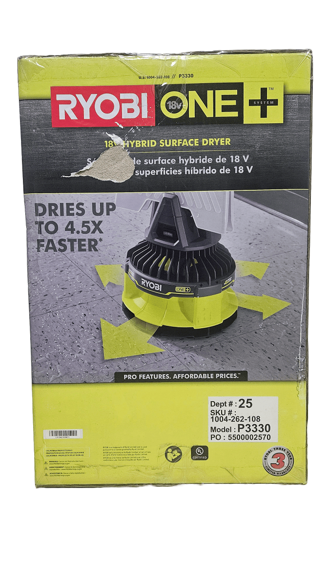 Ryobi 18-Volt ONE+ Hybrid Floor Dryer Fan (Tool Only) P3330