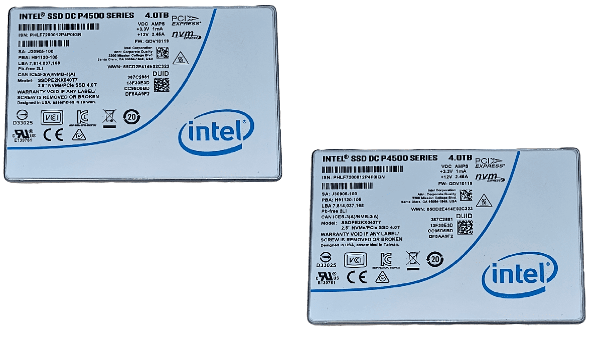 Intel 4TB SSDPE2KX040T7 DC P4500 2.5" U.2 NVMe Internal SSD