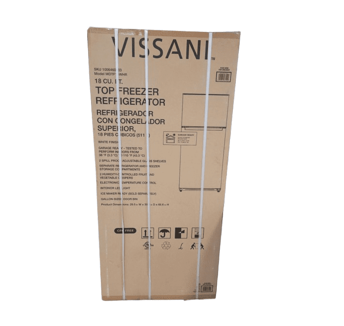 Vissani 18 cu. ft. Top Freezer Refrigerator DOE in White