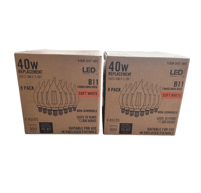 16-PACK Ecosmart 40-W B11 LED Light Bulb in Soft White