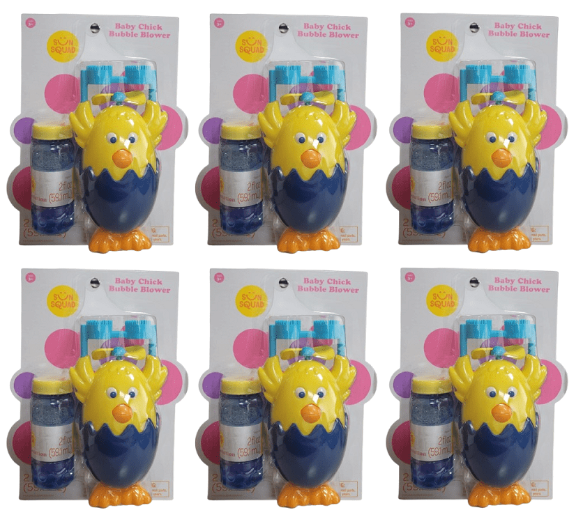 6-PACK Sun Squad Chick Bubble Blower Bubble Toy for Kids 3+
