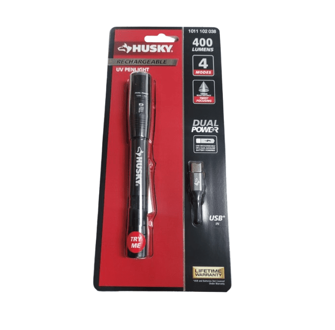 Husky 400-Lumens LED with UV Focusing Penlight Flashlight