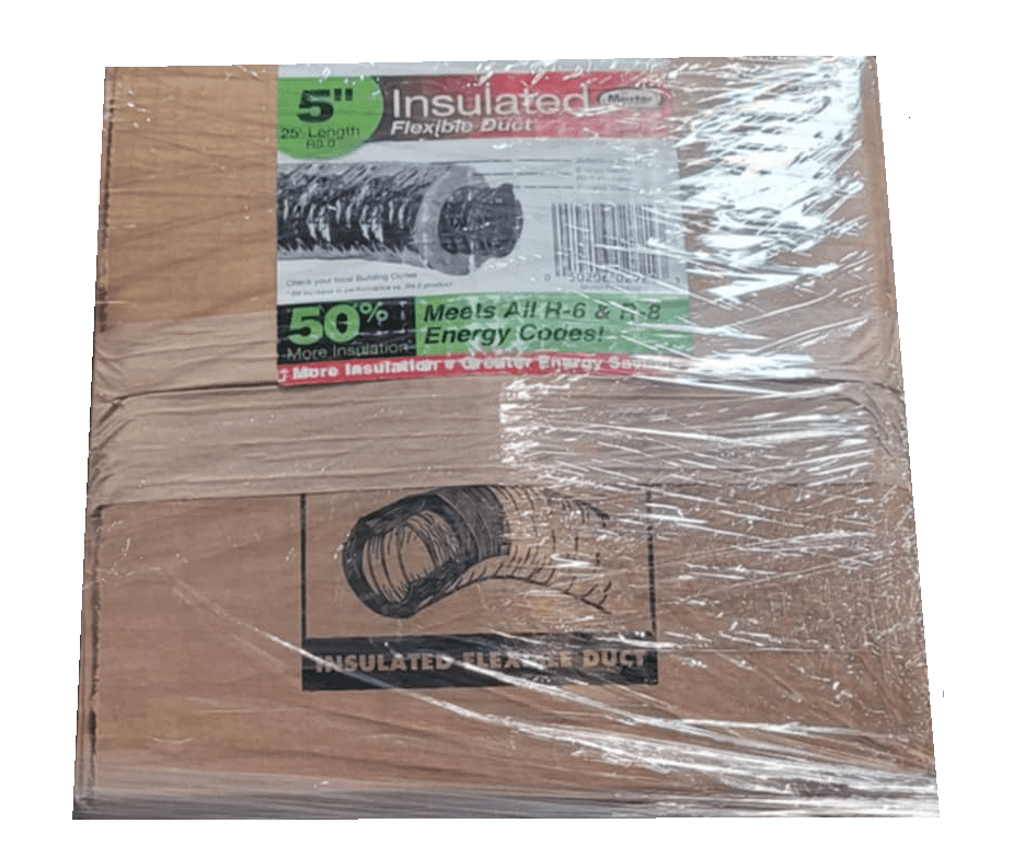 Master Flow 5" x 25' Insulated Duct R8 Silver Jacket