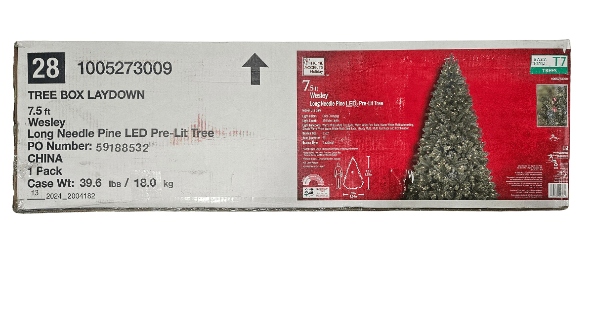 Home Accents Holiday 7.5 ft. PreLit LED Wesley Pine Artificial ...