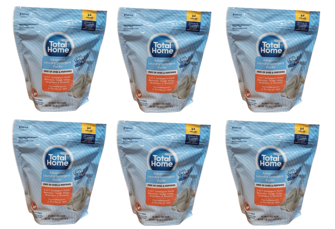 6-PACK Total Home Advanced Laundry Detergent Packs 24 ct