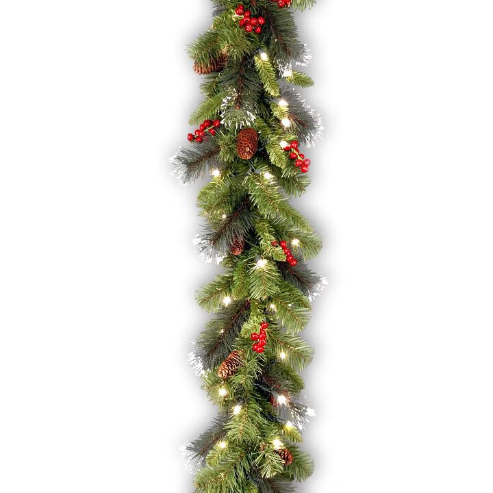 National 9 ft. Crestwood Spruce Garland with Clear Lights