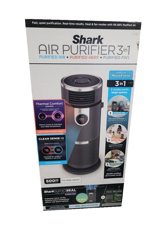 Shark 3in1 Tower Air Purifier, Heater and Fan in Gray HC452